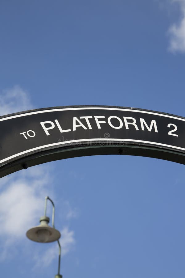 Railway Platform Sign Station, England Stock Image - Image of english ...