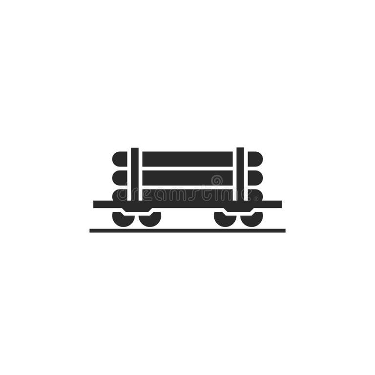 Railway Platform for Timber Transportation Icon. Train Wagon Symbol ...