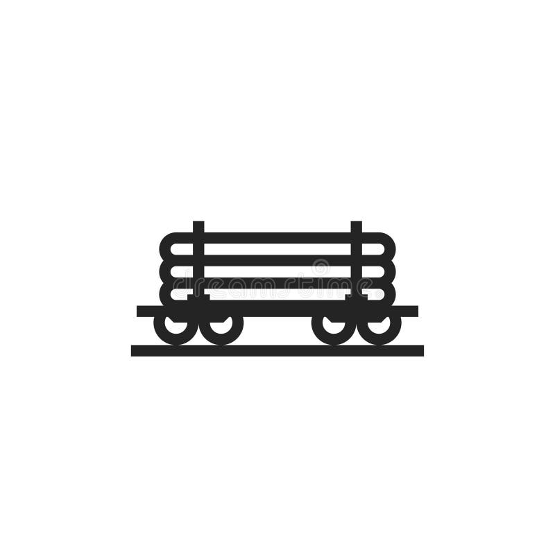 Train Wagon Line Icon Set. Railway Freight Cars Symbols Stock Vector ...