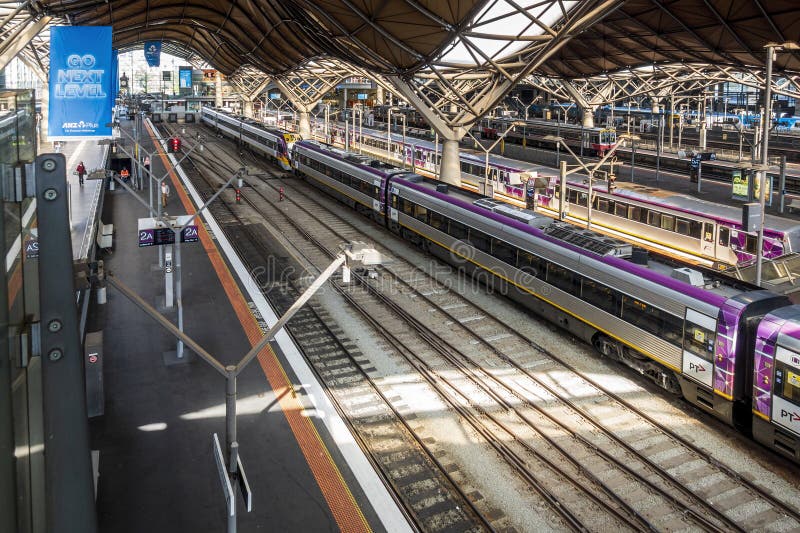 Railway Platforms Viewed from Elevated Vantage Point Editorial Stock ...