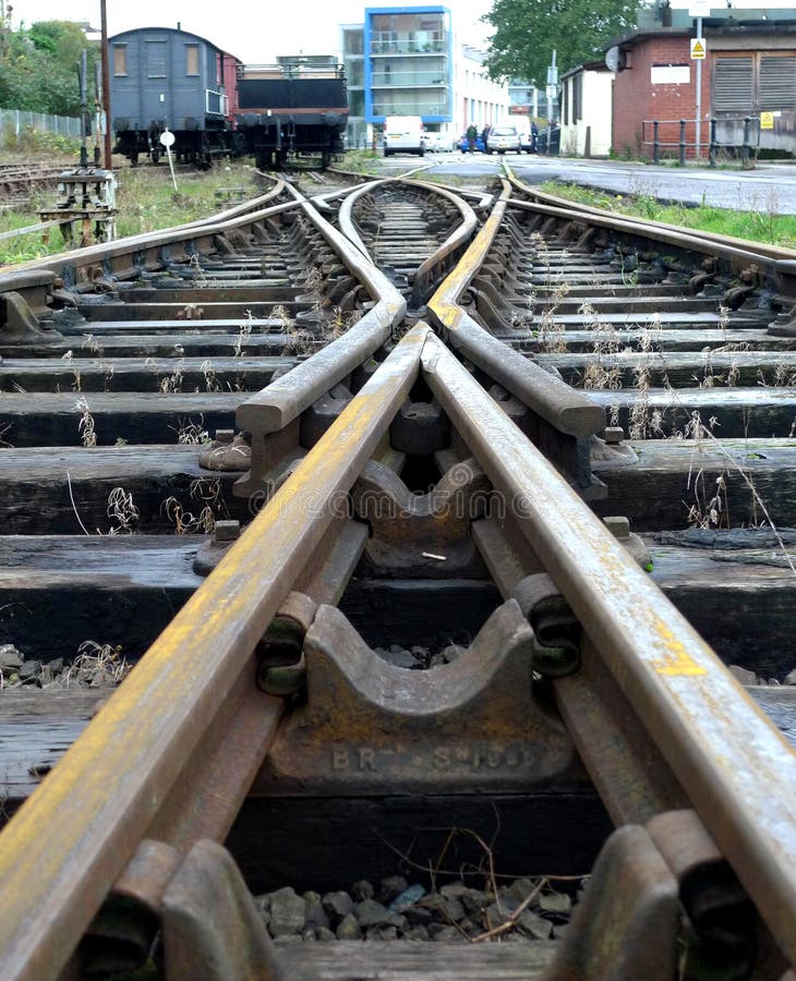 Railway Points, Deformation of Track, Built on Permafrost. Stock Image ... Railway Points, Deformation of Track, Built on Permafrost. Stock Image ...