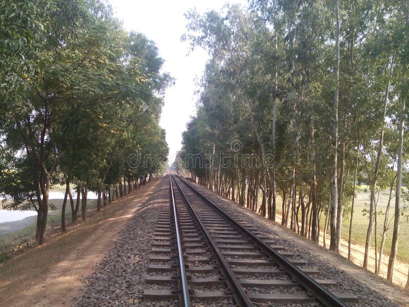 Railway Rail Line Dream Line Nature Stock Image - Image of dream ...