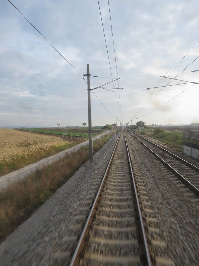 Railway track perspective stock image. Image of tracks - 132959433