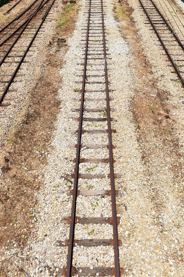 Railway or railroad tracks stock image. Image of crossroad - 222586039