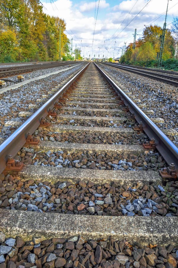 Railway or Railroad Tracks for Train Transportation Stock Image - Image ...