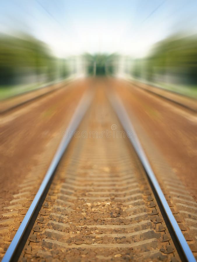 Railway rails stock photo. Image of transport, speed - 100320182