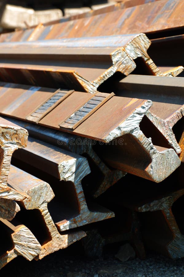 Railway: Scrap Steel Ties and Plate Close Stock Image - Image of brown ...