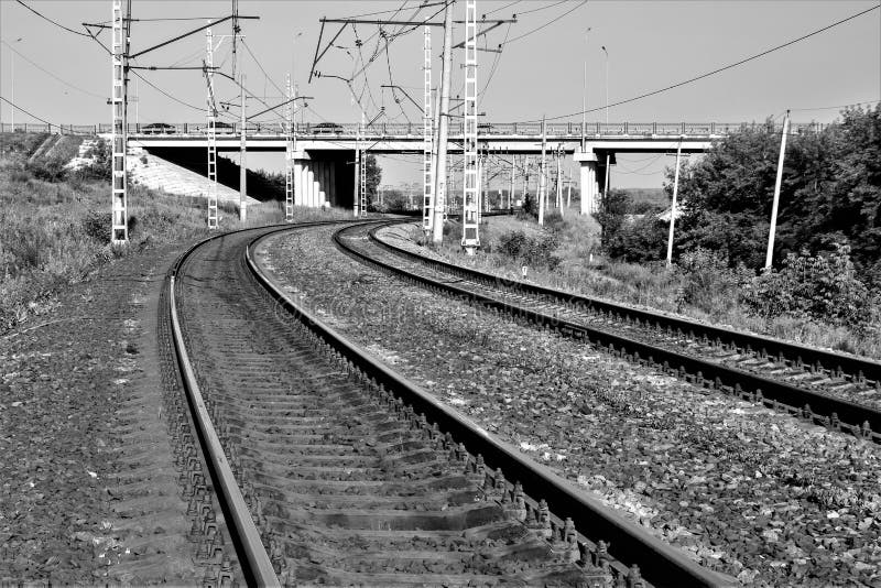 Railway, rails structure, stock image. Image of travel - 187708109