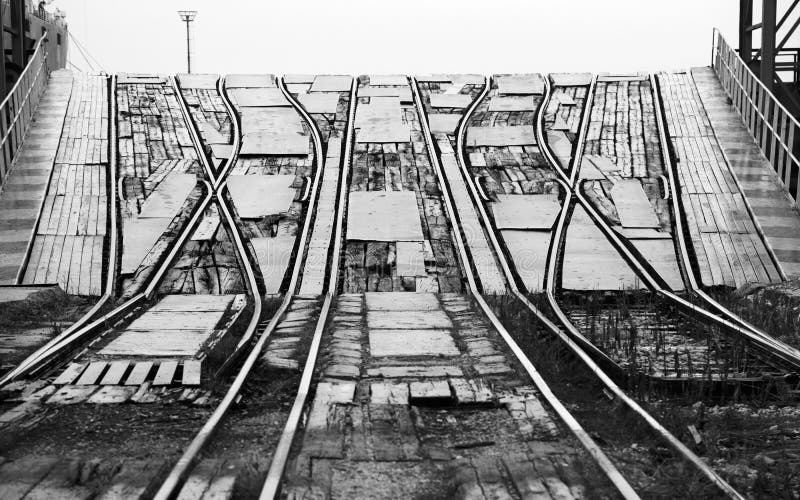 Railway Ramp for Loading Big Industrial Ro-Ro Ships Stock Photo - Image ...