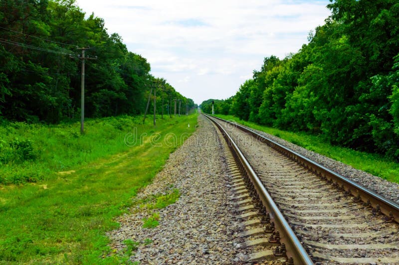 Receding railway tracks stock image. Image of rural, outside - 6190965