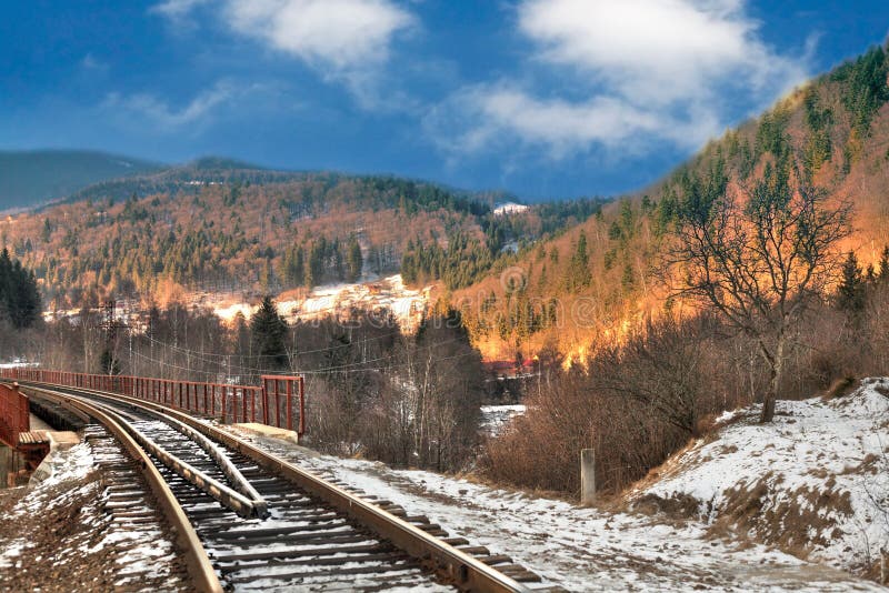 Railway road stock photo. Image of wood, road, cloud, landscape - 4163912