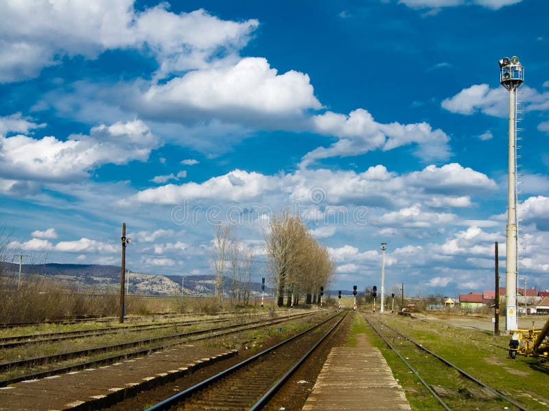 Railway in Romania stock photo. Image of travel, landscape - 4684164