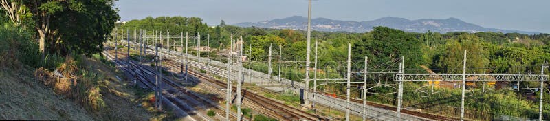 Railway scene stock image. Image of train, urban, railway - 95594435