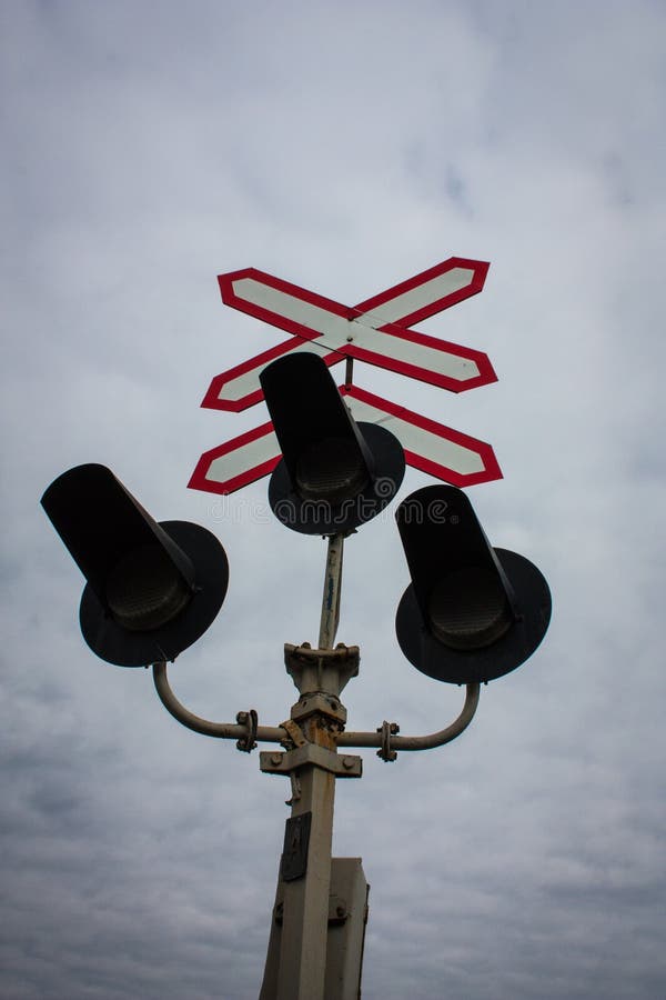 Railway Semaphore with a Multi-track Railway Sign Stock Image - Image ...