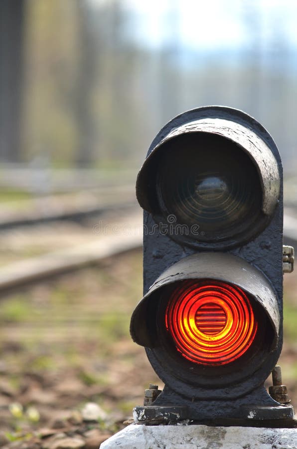 Red train signal stock photo. Image of road, passthrough - 15341094