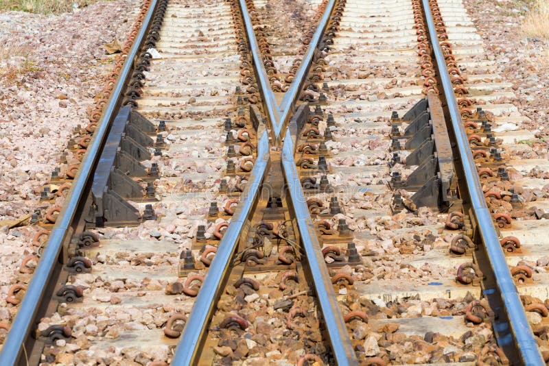 Railway stock photo. Image of steel, switch, line, train - 61586580