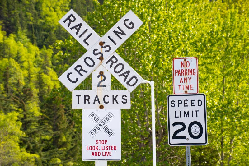 Railway Sign stock photo. Image of railway, stop, road - 68535284
