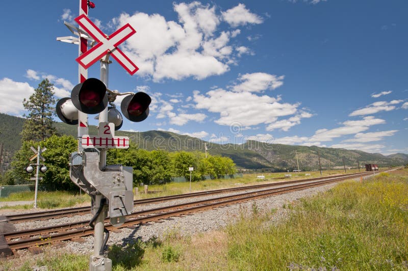 Railway Signal Control Along Track Stock Image - Image of railway ...