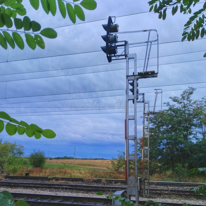 Railway signal equipment stock photo. Image of signal - 235582452
