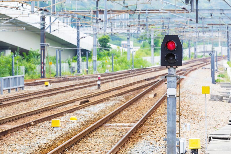 Railway signal light stock image. Image of rail, junction - 33839939