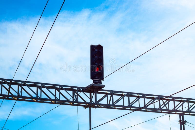 Railway Signaling and Wires Stock Image - Image of transportation ...