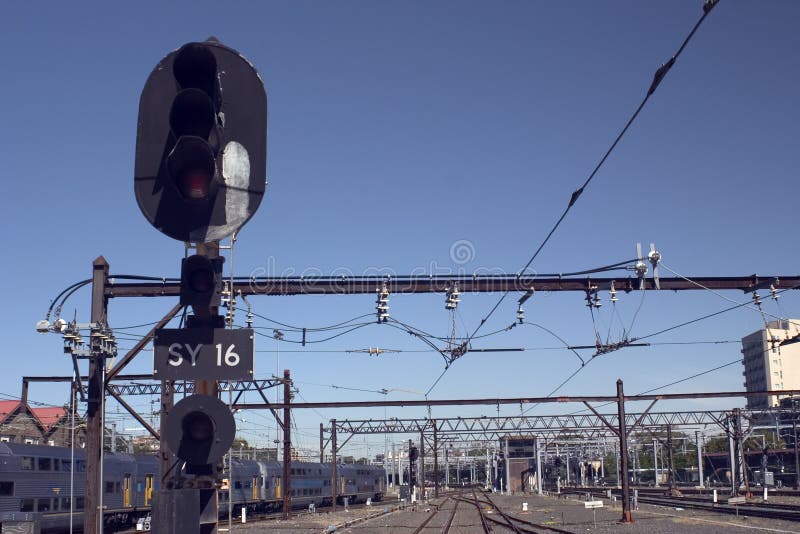 Railway Signals stock image. Image of transportation, stop - 1157113