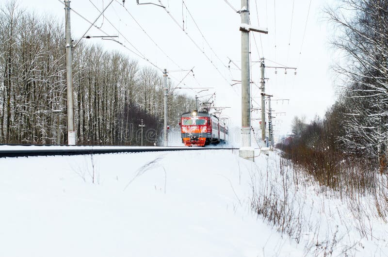 Railway in Snow. Railroad Tracks in Winter.the Image of a Winter View ...