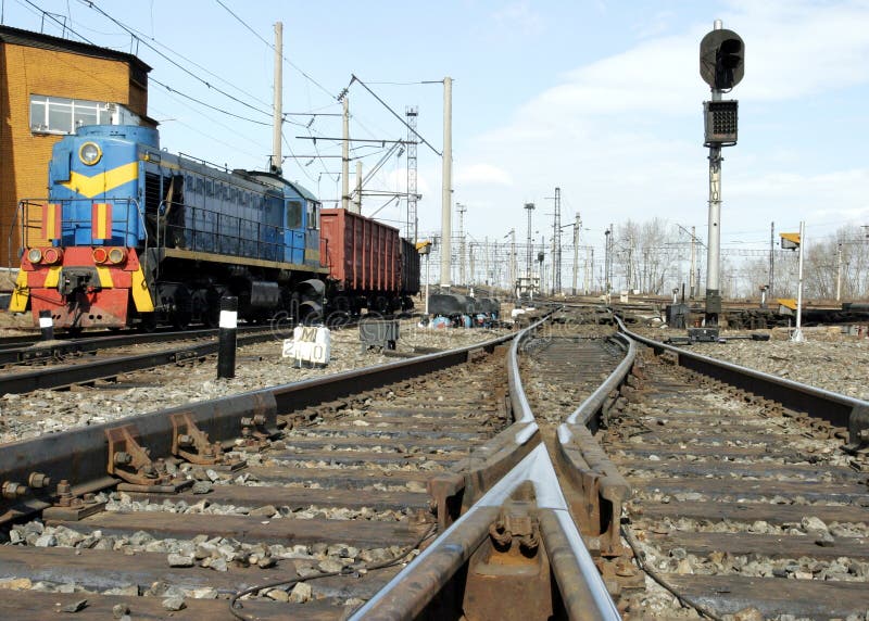 Railway sorting junction editorial stock image. Image of crossing ...