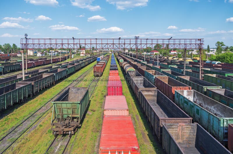 Railway sorting station stock photo. Image of junction - 93215534