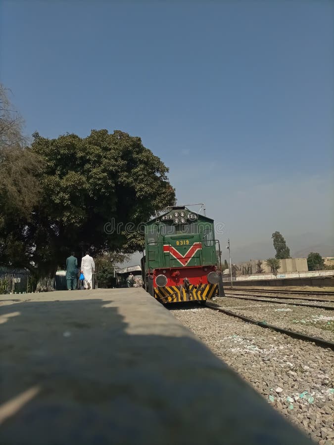 Train Standing on Railway Platform. Pakistani Train on Station ...