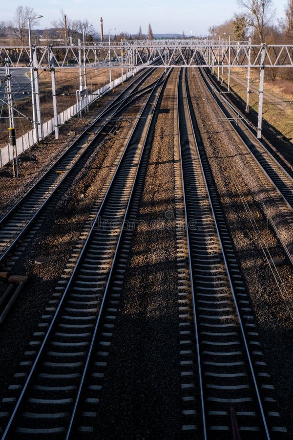 Railway Station from Above. Reconstructed Modern Railway Infrastructure ...