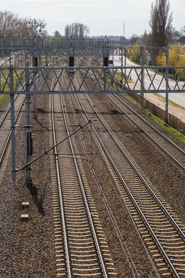 Railway Station from Above. Reconstructed Modern Railway Infrastructure ...