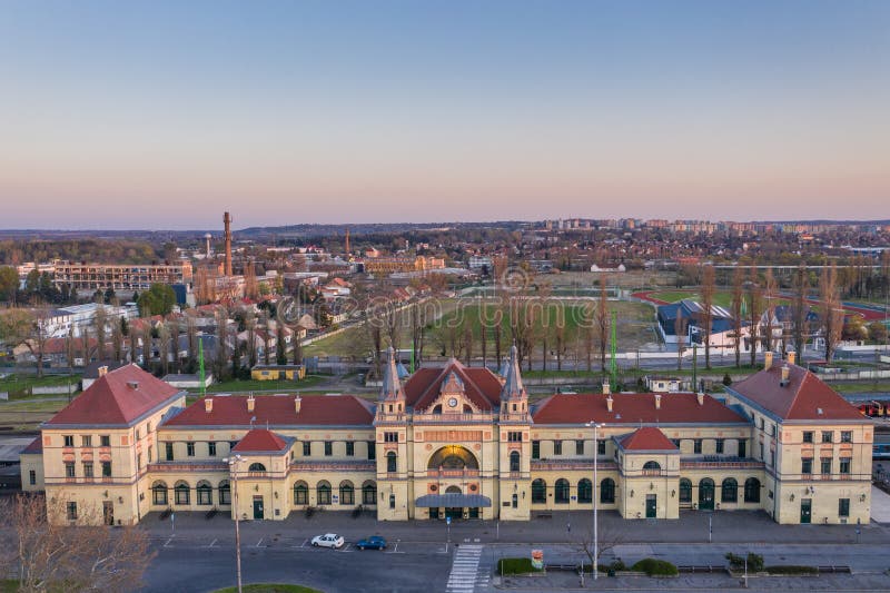 Railway Station Building in Pecs, Hungary Stock Photo - Image of ...