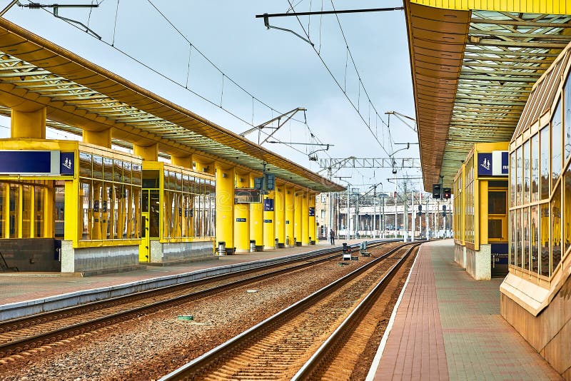 Railway Station in the City, Railway Tracks with Apron Stock Image ...