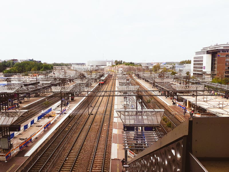 Railway station, a dim day stock photo. Image of railway - 191076774