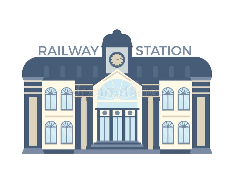 Railway Station Illustration Stock Vector - Illustration of service ...