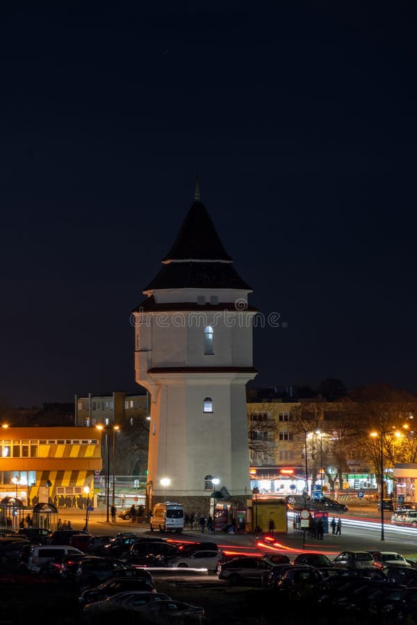 Railway Station in Konin with an Old Water Tower Stock Photo - Image of ...