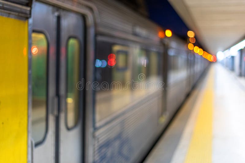 Railway Station with Left Side Train Carriages and in -depth Corridor ...