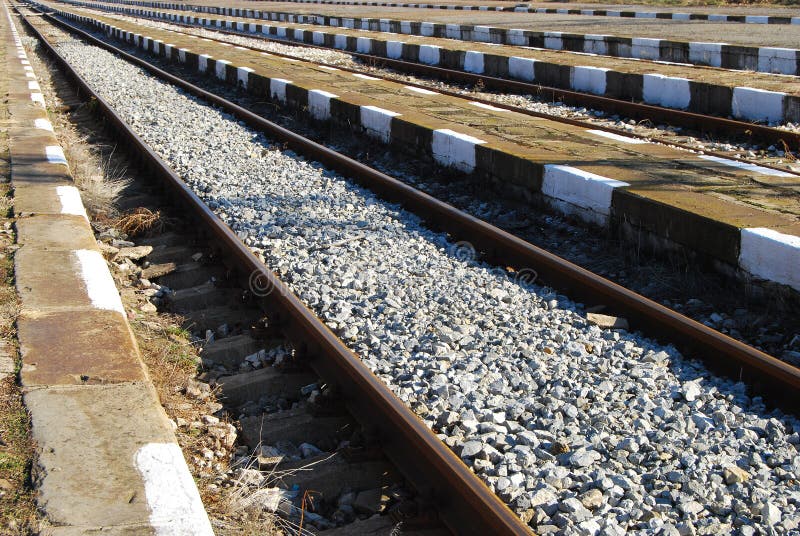 Railway Station Lines, Platforms Stock Photo - Image of railroad, rail ...