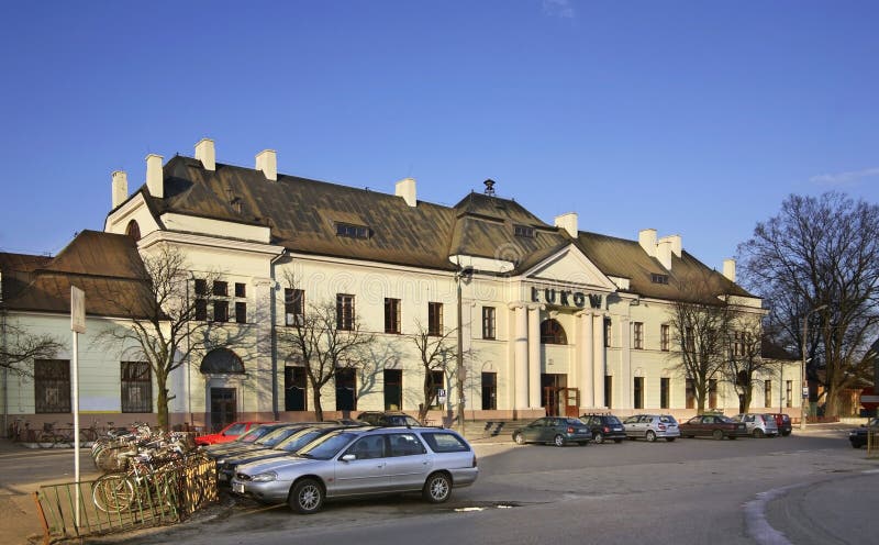 Railway Station in Lukow. Poland Stock Image - Image of facade ...