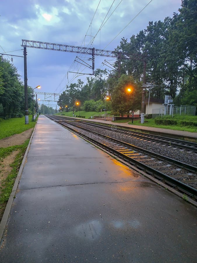 Railway Station at the Morning Stock Image - Image of steel, care ...