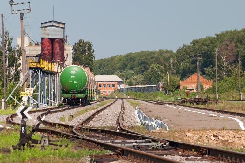 Railway oil terminal stock image. Image of heavy, metal - 61130823