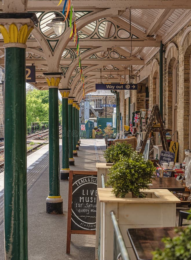 A Railway Station Platform with a Canopy Supported by Columns Editorial ...
