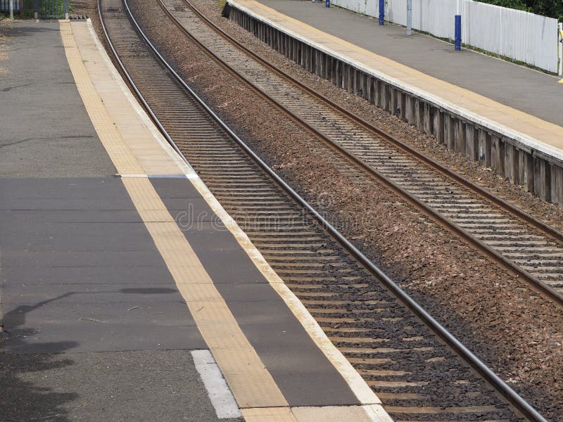 Railway station platform stock image. Image of urban - 153230469