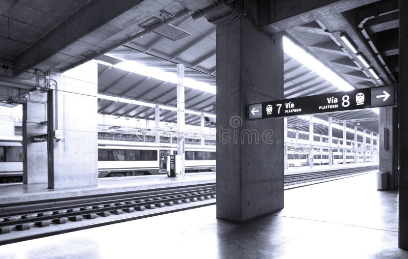 Railway Station And Platforms Stock Photo - Image of directional ...