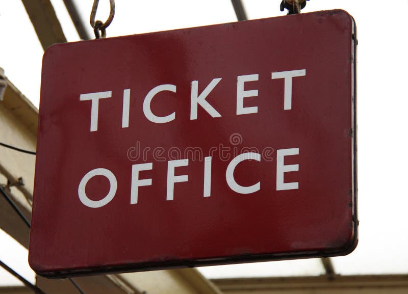 Railway Station Ticket Office Sign. Stock Image - Image of heritage ...
