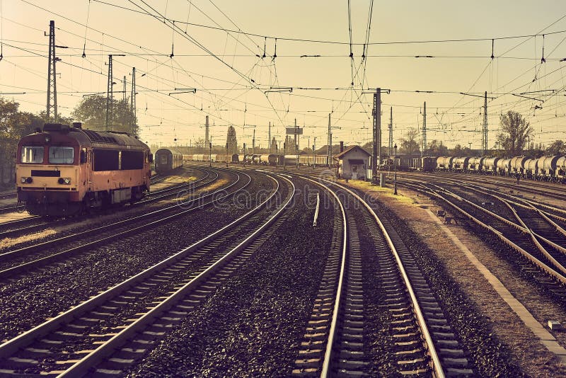 Railway Station Tracks stock image. Image of deliver - 131949427