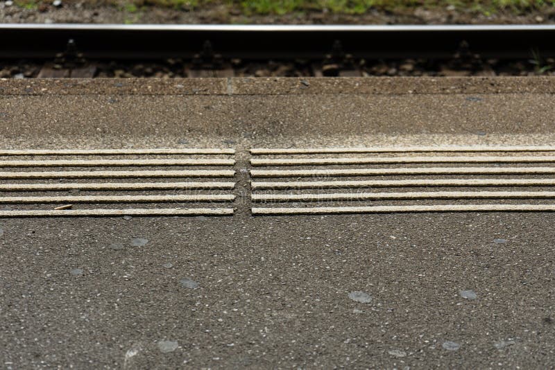 Railway Station Train Track White Blind People Marking Stock Image ...