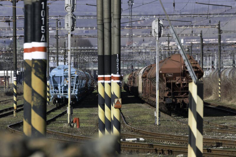 Railway Station stock image. Image of columns, cargo - 87673721