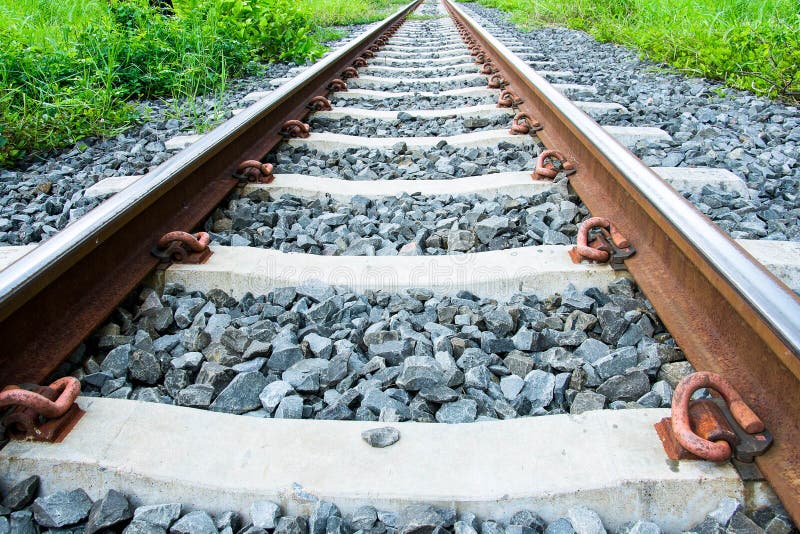 Railway stock image. Image of railway, stone, rail, transportation ...